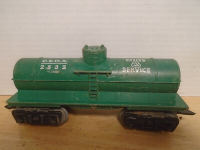 VINTAGE MARX #2532 O GAUGE CITIES SERVICE TANK CAR 7" LONG | eBay