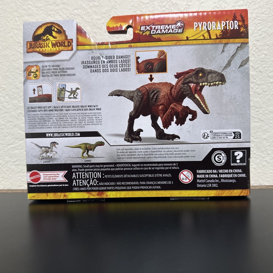 Jurassic World Dominion Pyroraptor Extreme Damage Dino Mattel 2021 ...