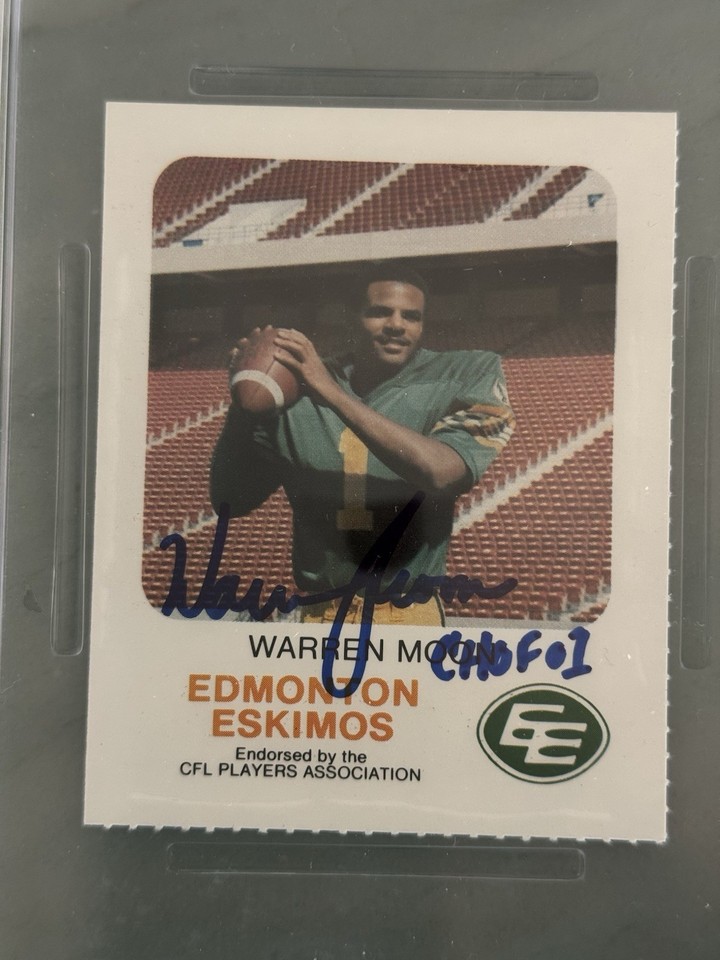 1981 Edmonton Eskimos Red Rooster Warren Moon RC Signed PSA 6 PSA/DNA ...