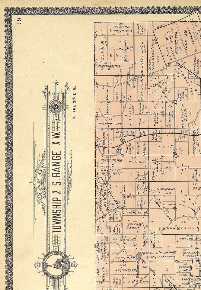 Monroe County Illinois 1901 Atlas Plat Genealogy history Columnia ...