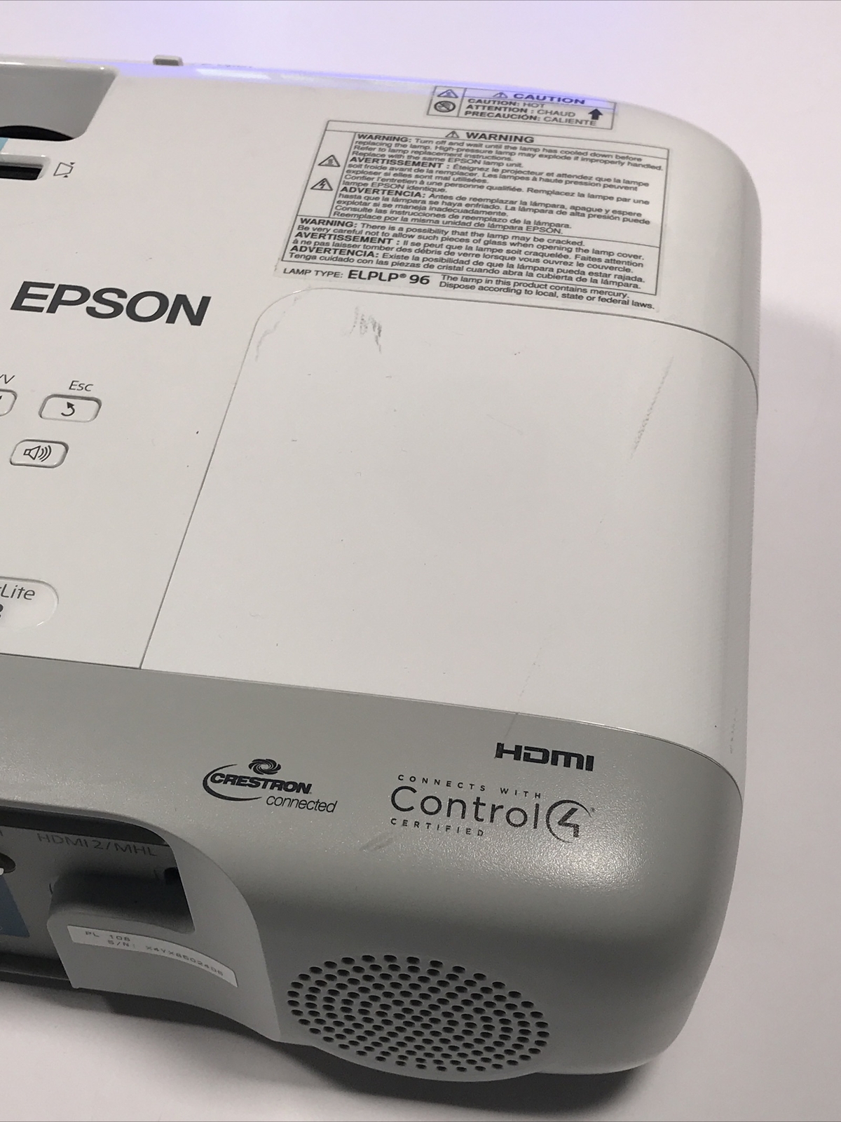Epson Powerlite 108 3LCD ANSI HDMI Projector 3700 Lumens H860A 1986 ...