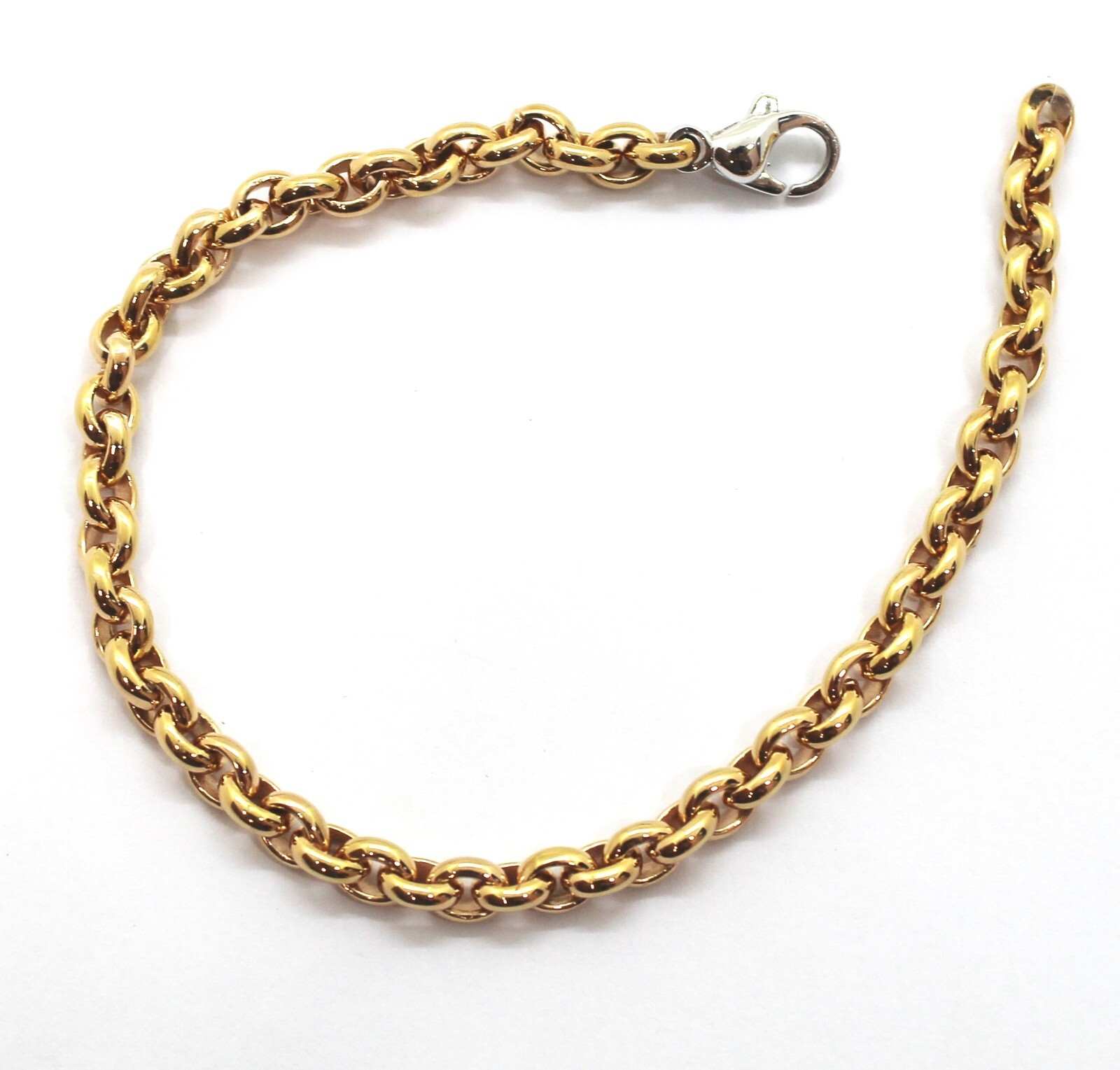 Armband A Kette Rolo Glatte aus Gold Pink 18K Und Verschluß aus ...