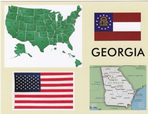 State Map Postcard-GEORGIA | eBay