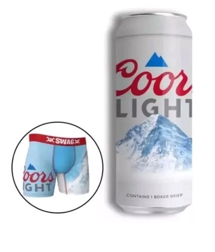 Coors Light Beer Swag Boxer Briefs in GIFT CAN, Men's Size SMALL ...
