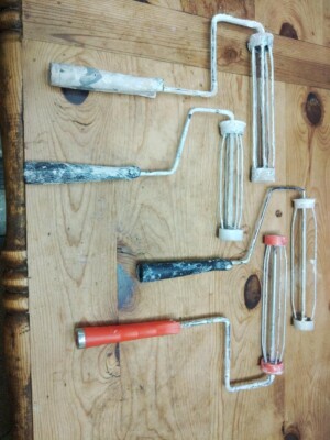 4x Paint Roller Frame Lot 3 x 9" & 1 x 7" Metal Threaded Standard Brush ...