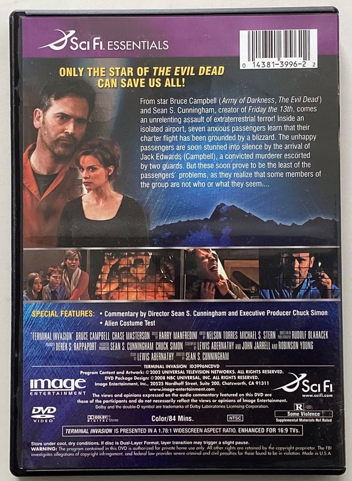 Terminal Invasion (DVD, 2008, Sci Fi Essentials) 2002 Bruce Campbell ...