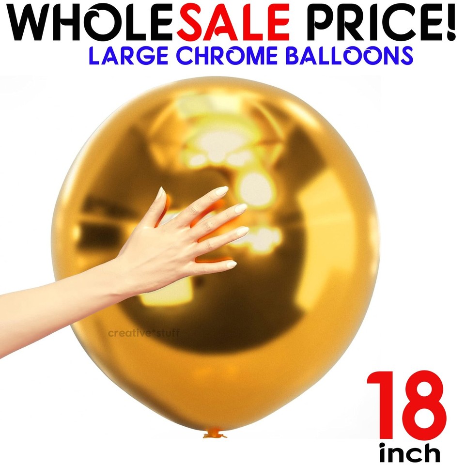 18 Inch Giant Metallic Balloons Extra Large Latex Balloons Jumbo Chrome ...