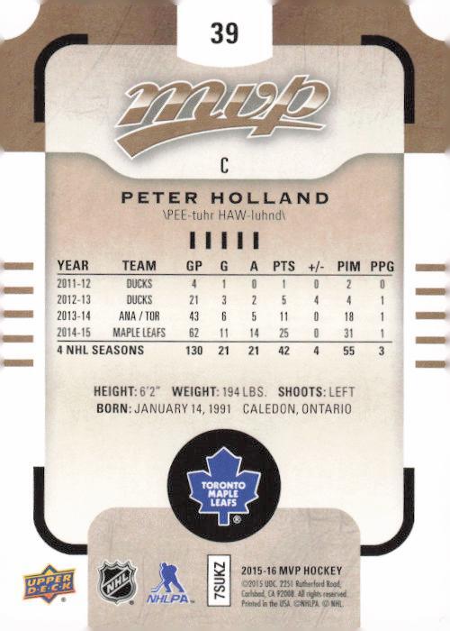 2015-16 Upper Deck MVP #39 Peter Holland | eBay