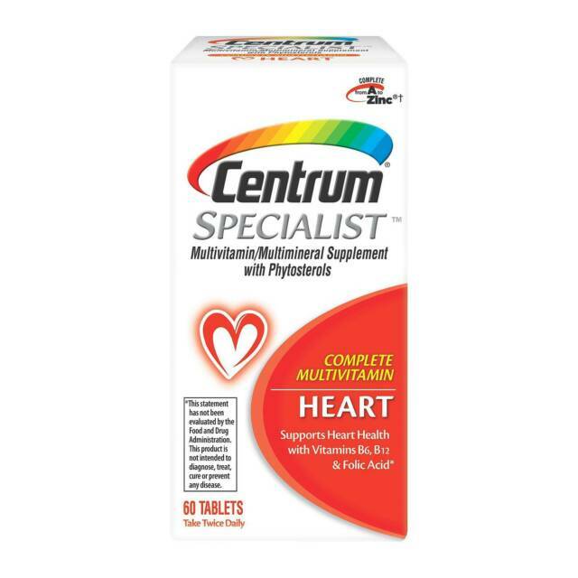Centrum Specialist Heart Multivitamin/Multimineral Tablet (60 Count ...