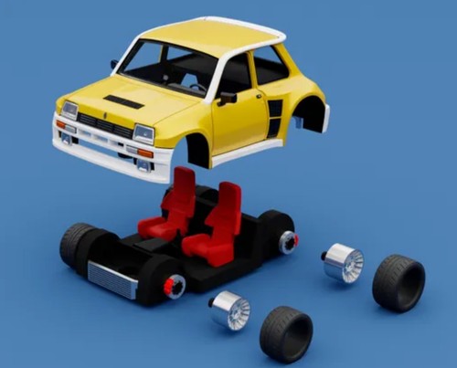 Renault R5 Turbo II| Model Kit Car 3d printed. High Quality Build ...
