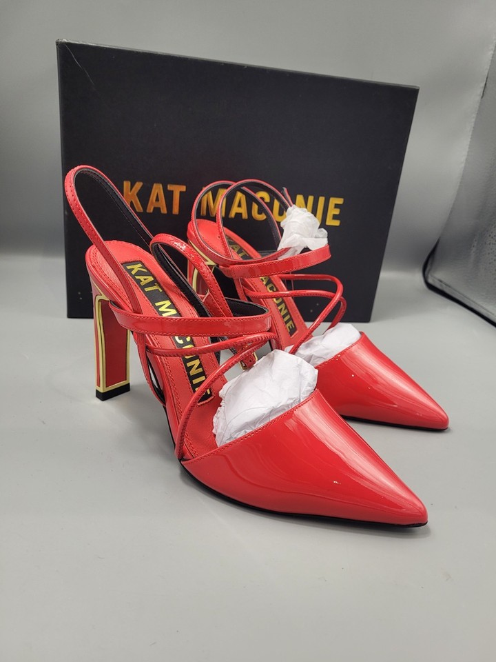 BNIB Kat Maconie 'Louise' Red Patent Heels UK 4 EU 37 Strappy Stiletto ...