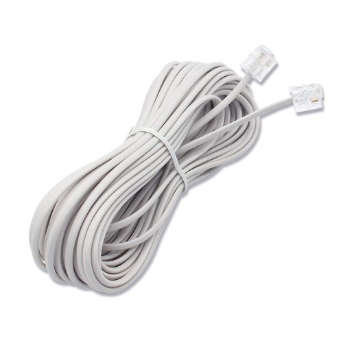 33 Feet Long Telephone Line Cord Phone Extension Modular 6P4C Pin Plug ...
