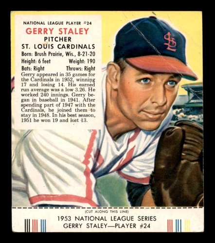 1953 Red Man NL w Tab #24 Gerry Staley FAIR J3604510 | eBay