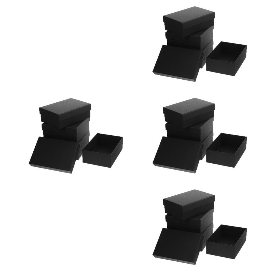 16 Pcs Gift Wrapping Box Black Wedding Present Box Rectangular Square ...