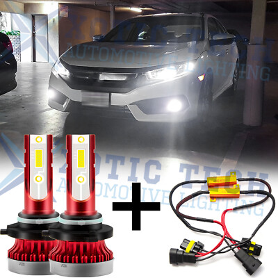6000K White 9005 LED High Beam Daytime Running Light w/ Decoder For ...