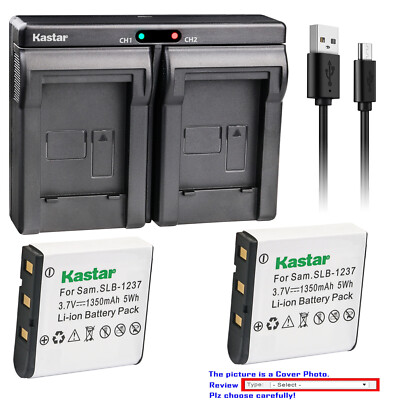 Kastar Battery Dual USB Charger for Samsung SLB-1237 Sigma BP-31 Epson ...