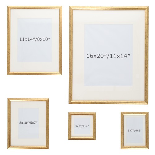 Studio Decor - 5pc Picture Frame Set - Gold - 16x20/11x14/8x10/5x7/5x5 ...