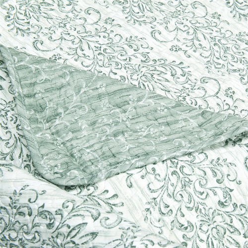 6-Piece Mayfair Printed Microfiber Quilt Set Soft Bedspread for Queen ...