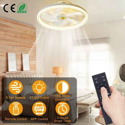 19.7in 60W Round Pendant Fan Lamp Ceiling Fan Light Light Remote 6 ...