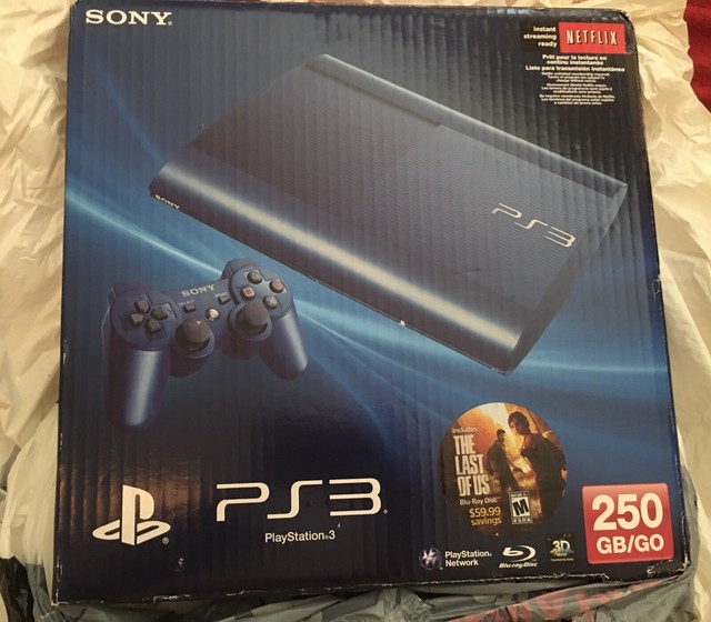 Sony Playstation 3 Super Slim Launch Edition 250GB Azurite Blue Console ...