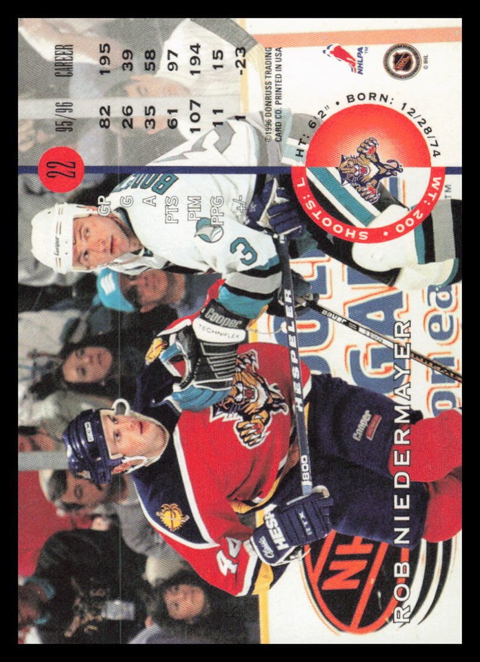 1996 Leaf #22 Rob Niedermayer Florida Panthers | eBay