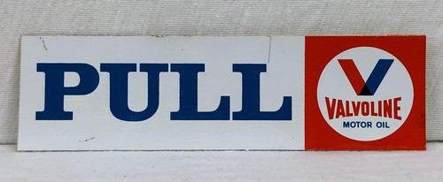 Vintage VALVOLINE Motor Oil Window Glass Door PUSH / PULL Sticker Decal ...