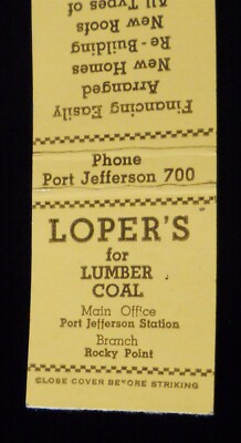 1950s Loper's for Lumber Coal Phone 700 Rocky Point Port Jefferson ...