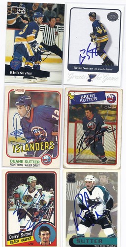 Darryl Ron Duane Brent Rich Sutter Brothers Signed Autographed Hockey ...