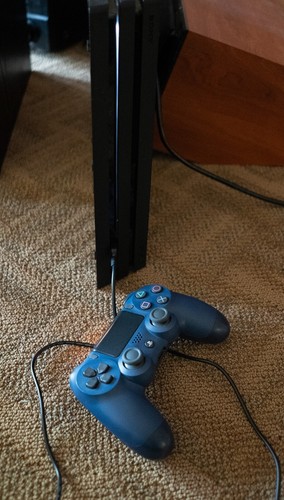 Sony PlayStation 4 PS4 Pro 1TB Black Console - Blue Sony Controller ...