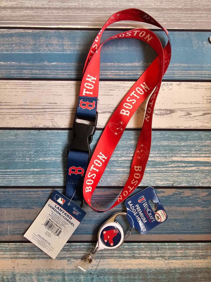 NWT Boston Red Sox Detachable Team Logo Lanyard Keychain & Premium ...