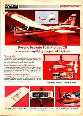 Kyosho Prelude 20 RC Airplane Vintage 1986 Print Ad Wall Decor | eBay