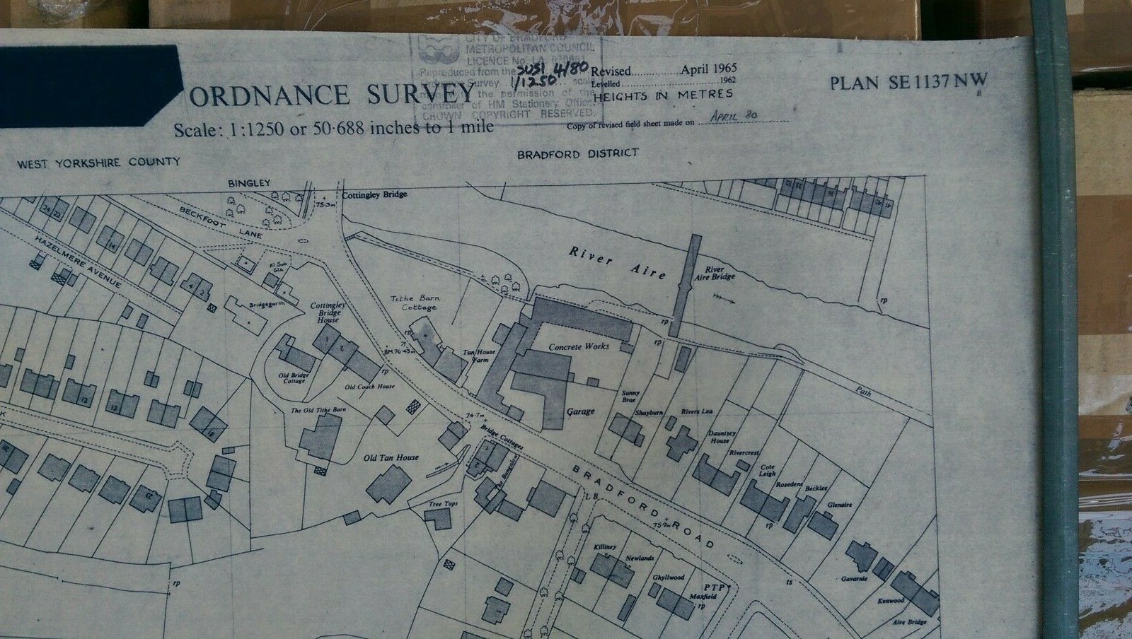 Ordnance Survey Map: Cottingley/Bingley, Plan SE 1337 NW, 1965 | eBay UK