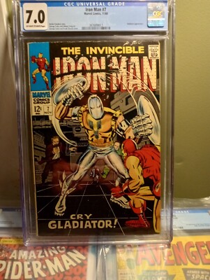 Invincible Iron Man #7 Marvel Comics 11/1968 CGC 7.0 Book & great Cover ...