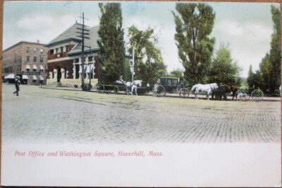 Haverhill, MA 1905 Postcard: Post Office & Washington Square ...