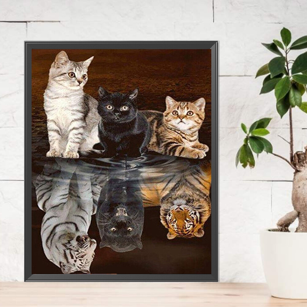 5D DIY Full Round Drill Partial AB Diamond Painting Fierce and Docile ...