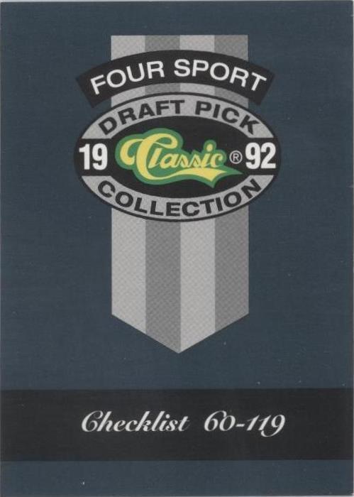 1992 Classic Four Sport Draft Pick Collection - Checklist #321 for sale ...