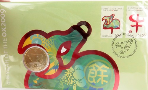 .SCARCE 2009 UNC $1 PNC FDC “YEAR OF THE OX" IN ORIGINAL PROTECTIVE ...