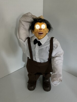 Gemmy Halloween Animated Neck Stretching Light Up Eyes Talking Zombie ...