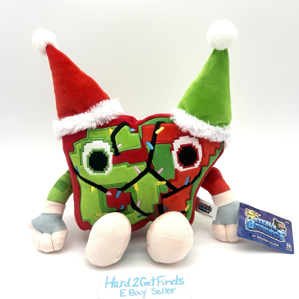 Official Steal A Brainrot 67 Holiday Plush With Festive 67 DLC Game ...