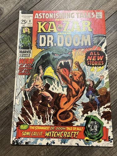 ASTONISHING TALES #8 KAZAR & DR. DOOM 1971 MARVEL 1ST APP. OF CYNTHIA ...