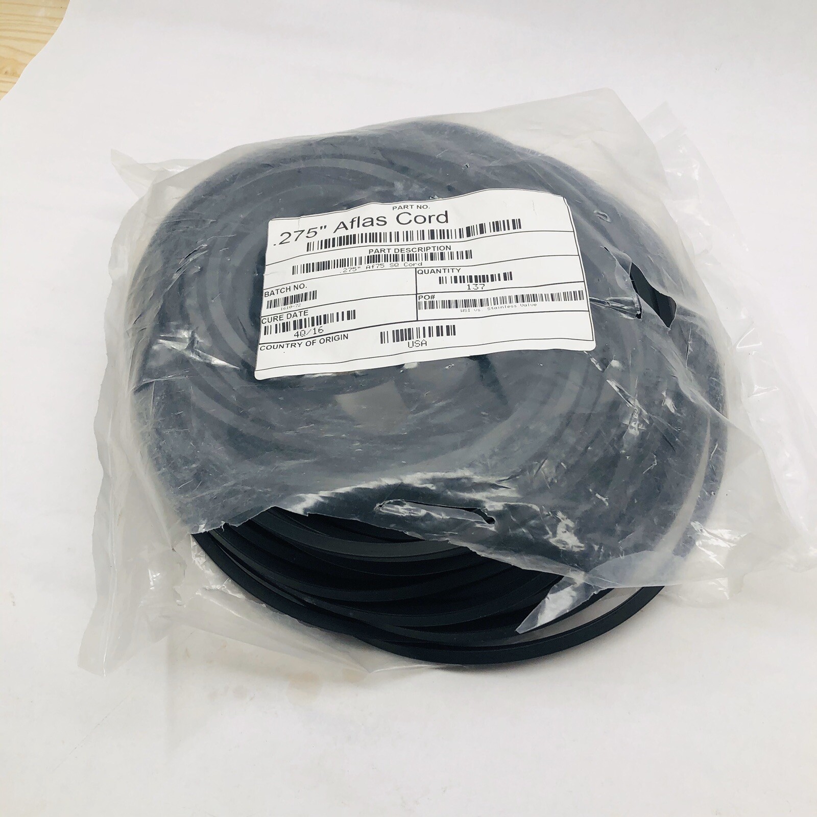 BUNA-O-RING .275" AFLAS CORD SQUARE ROUND DURO 1/4" THICK 140 FT ROLL ...