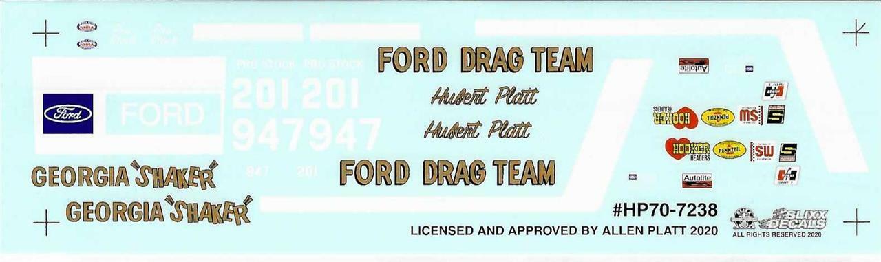 Slixx 7238 Hubert Platt's 70 Mustang Pro Stock decal | eBay