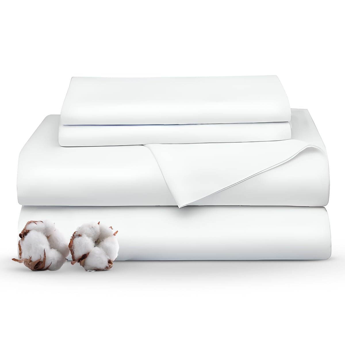 1000 Thread Count Egyptian Cotton Sheets King Size White 4 PC Bed Sheet ...