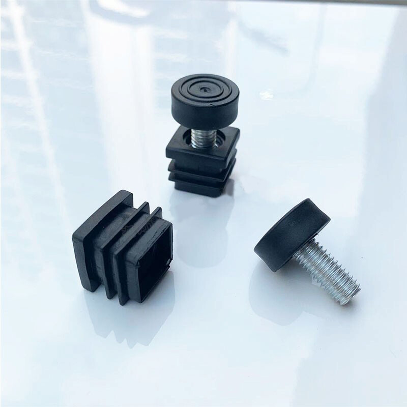 Square Plastic End Cap Caps/Adjustable Table Foot Furniture Leveling M8 ...