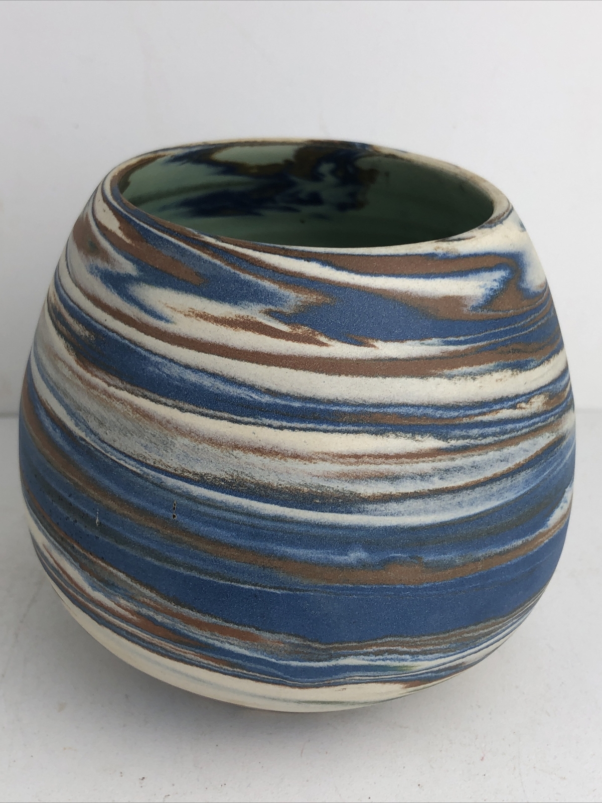 Vintage Desert Sands Pottery Colorful Swirl Vase Bowl 4" | eBay