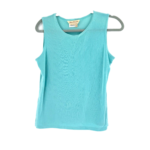 Vintage Norm Thompson Women's Tank Top Medium Aqua Turquoise Silky ...