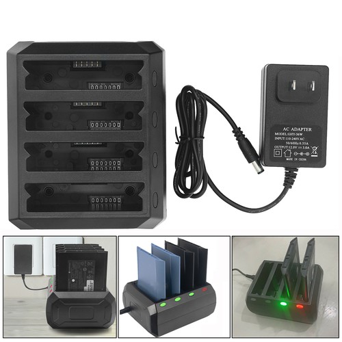4-Slot Battery Charging Cradle + Adapter For Zebra Motorola TC51 TC56 ...
