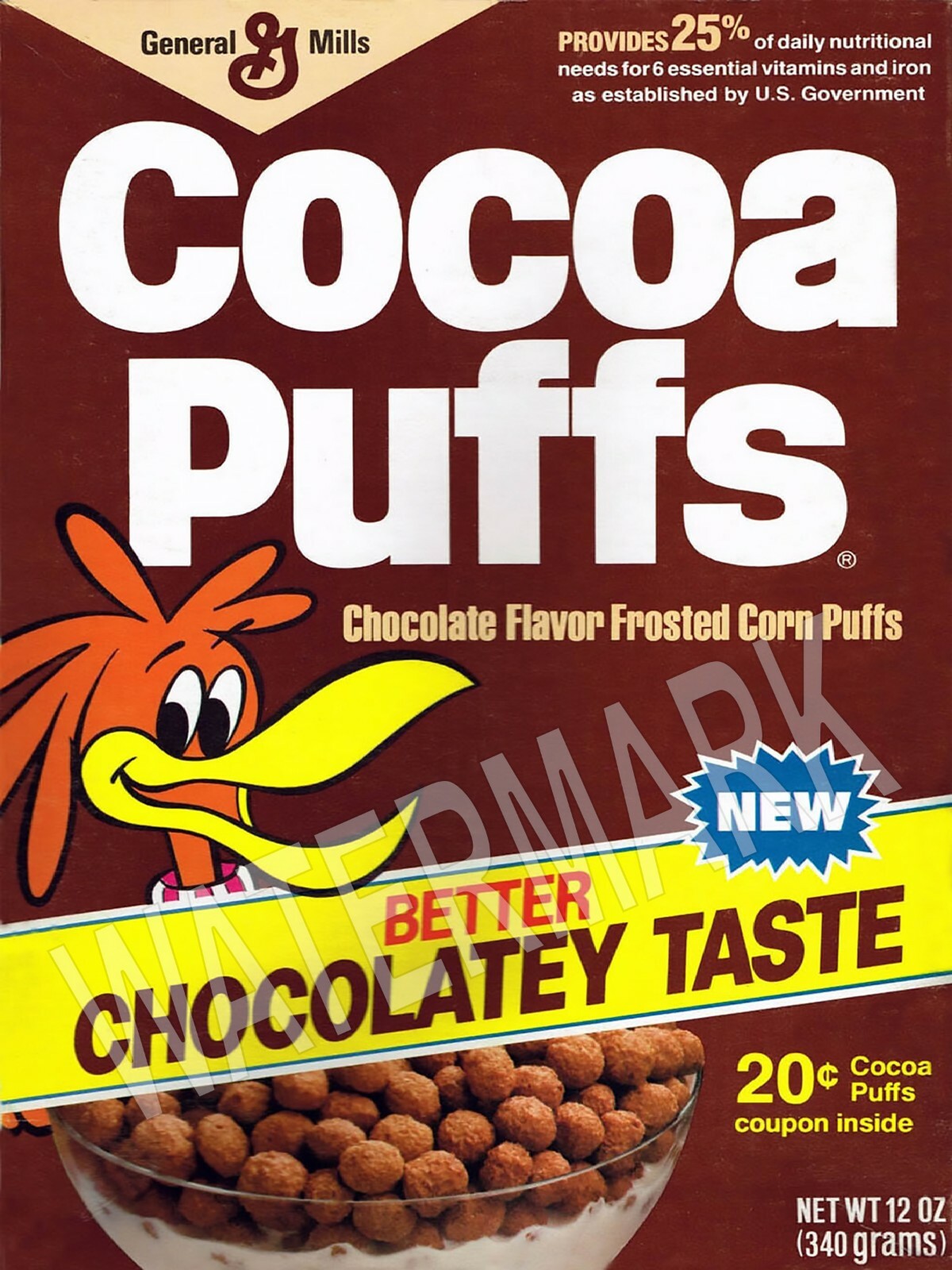 Cocoa Puffs Cereal Box Cover