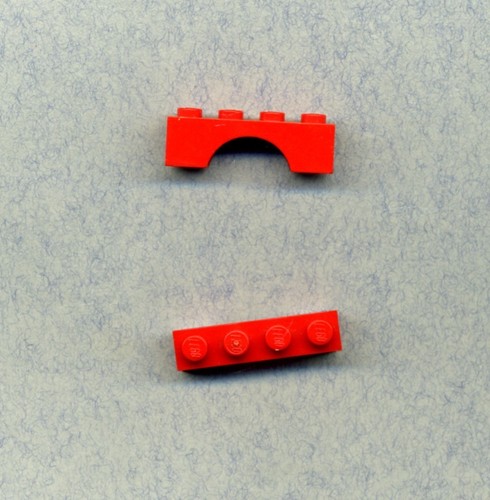 Lego-- 3659 -- Bogen,Brücke -- Rundbogen -- 2 Stück -- Rot -- 1 x 4 x 1 ...