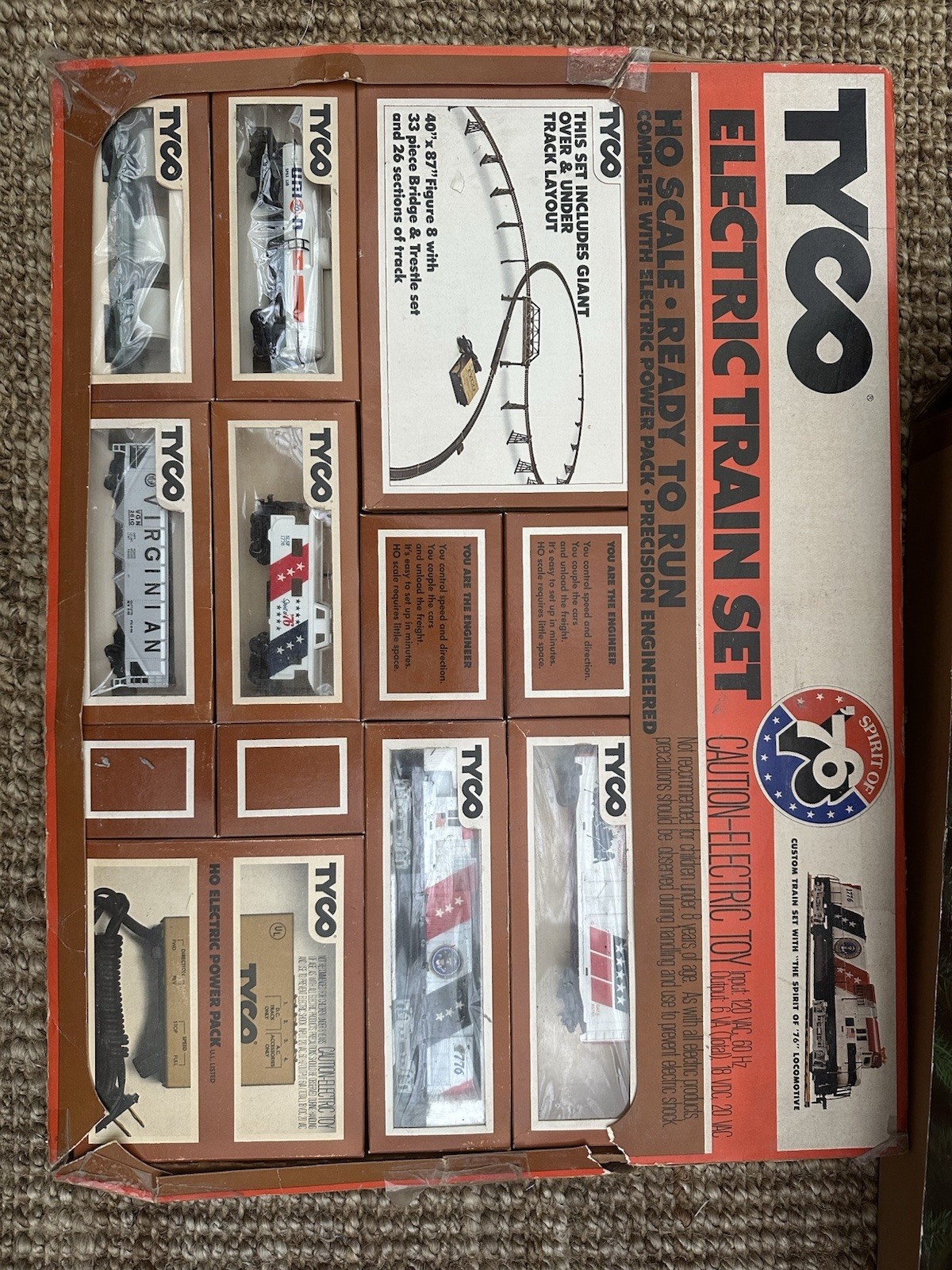 1975 Tyco Electric Train Set in Box ho Scale Locomotive Accessories ...